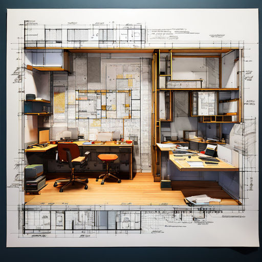 Architectural technical drawing of a room in progress by zayneb ben ...