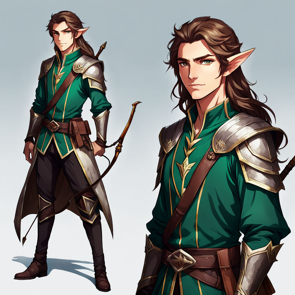 Long wavy brown hair of elf archer male concept art by Jamal Bukhari ...