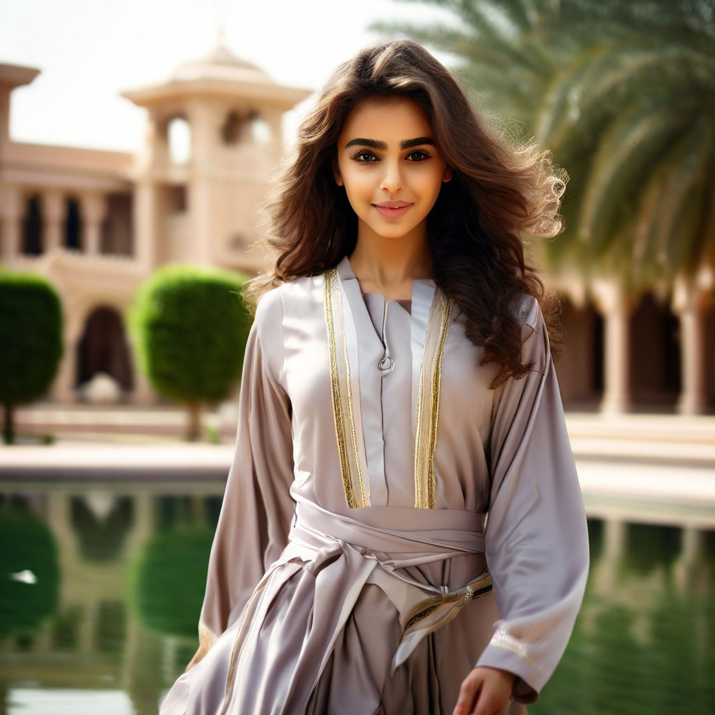 Beautiful Saudi Girl Young In Age Playing In Park Behind Her... by Hezam h - Playground