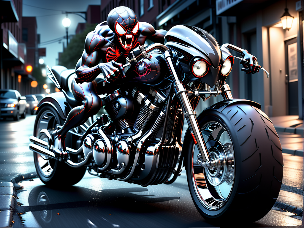 Motorcycle merging with spider anatomy in a Harley-inspired ... by ...