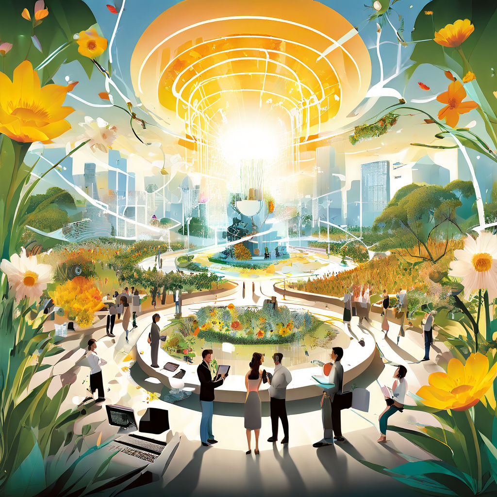 Illustration of a bustling digital hub by Albanosas Albinelis - Playground