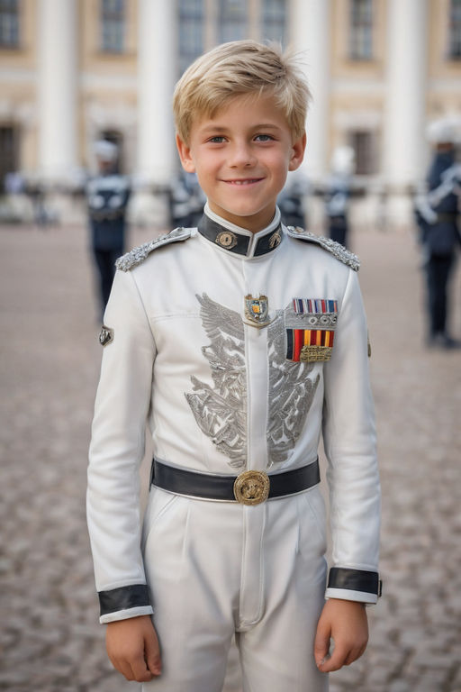 A mid-lower body portrait body portrait of a 12-year-old roy... by ...