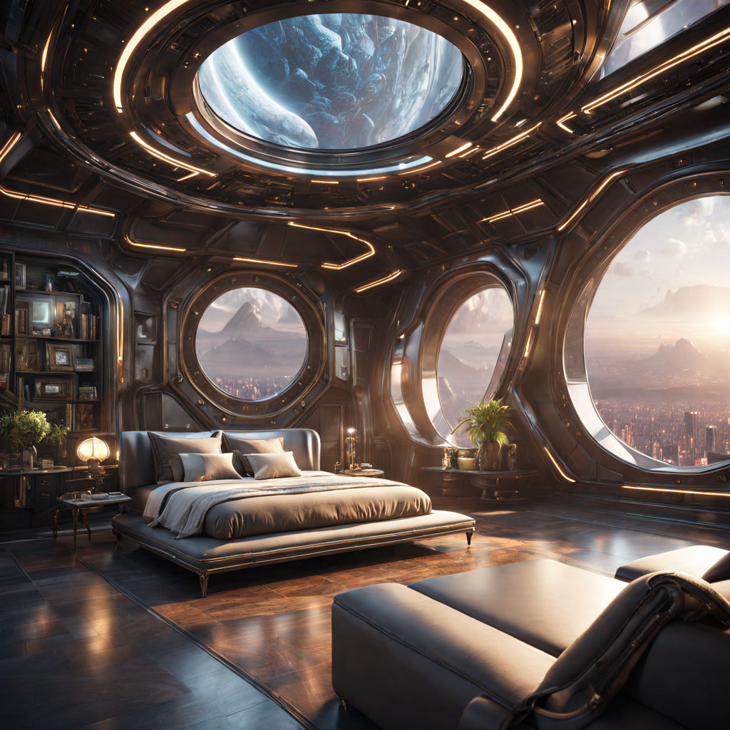 Alien spaceship interior with opulent living quarters by Rob Turner ...