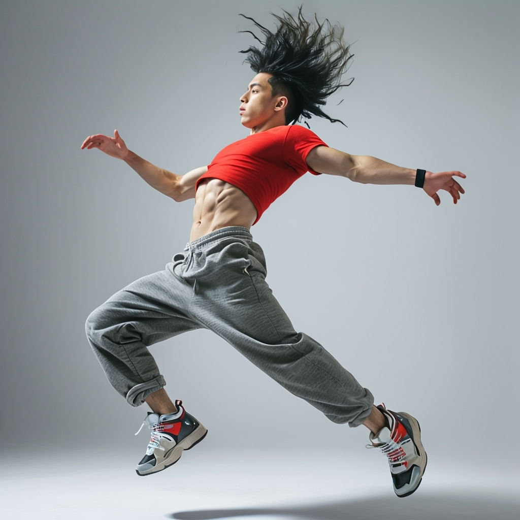 A dynamic high-energy photograph captures a young man dancer... by Анна ...
