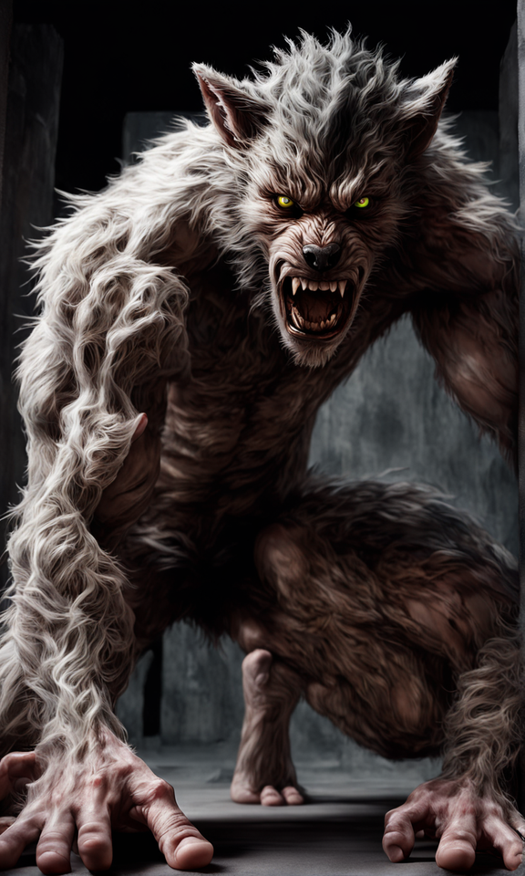 Close-up of a man's mid-transformation into a werewolf by Robert Smith ...