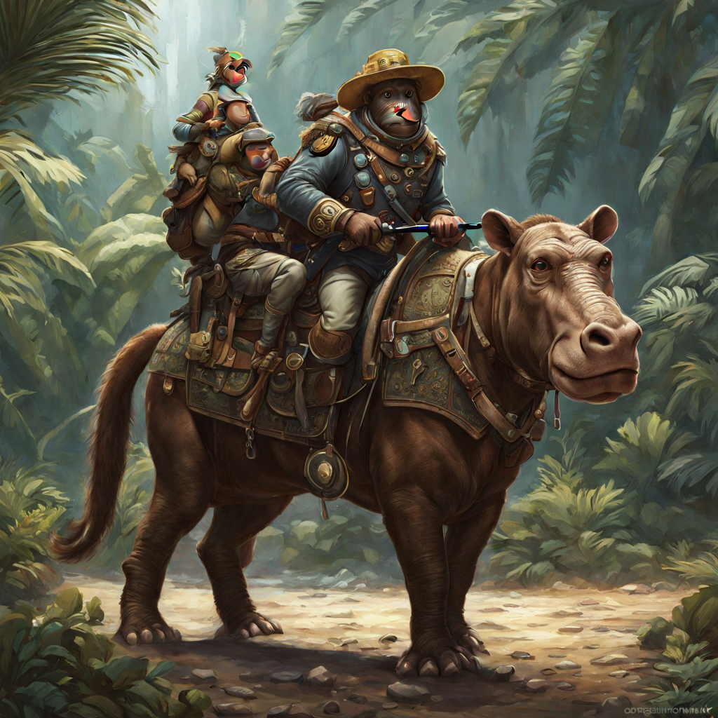 Monkey hippo rider character clothing by Roberto Feick - Playground