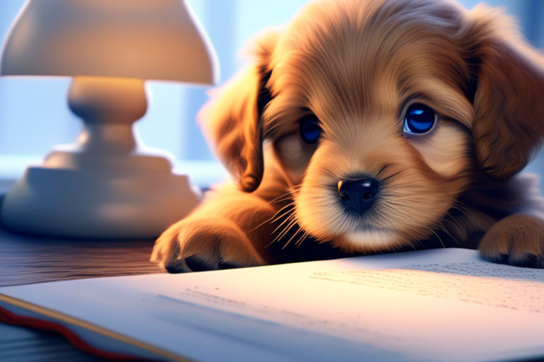 Baby puppy studying by 조정운 - Playground