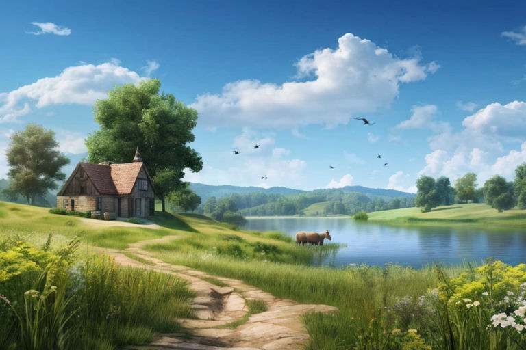 Realistic scene of an idyllic place by Wellington Sacchi - Playground