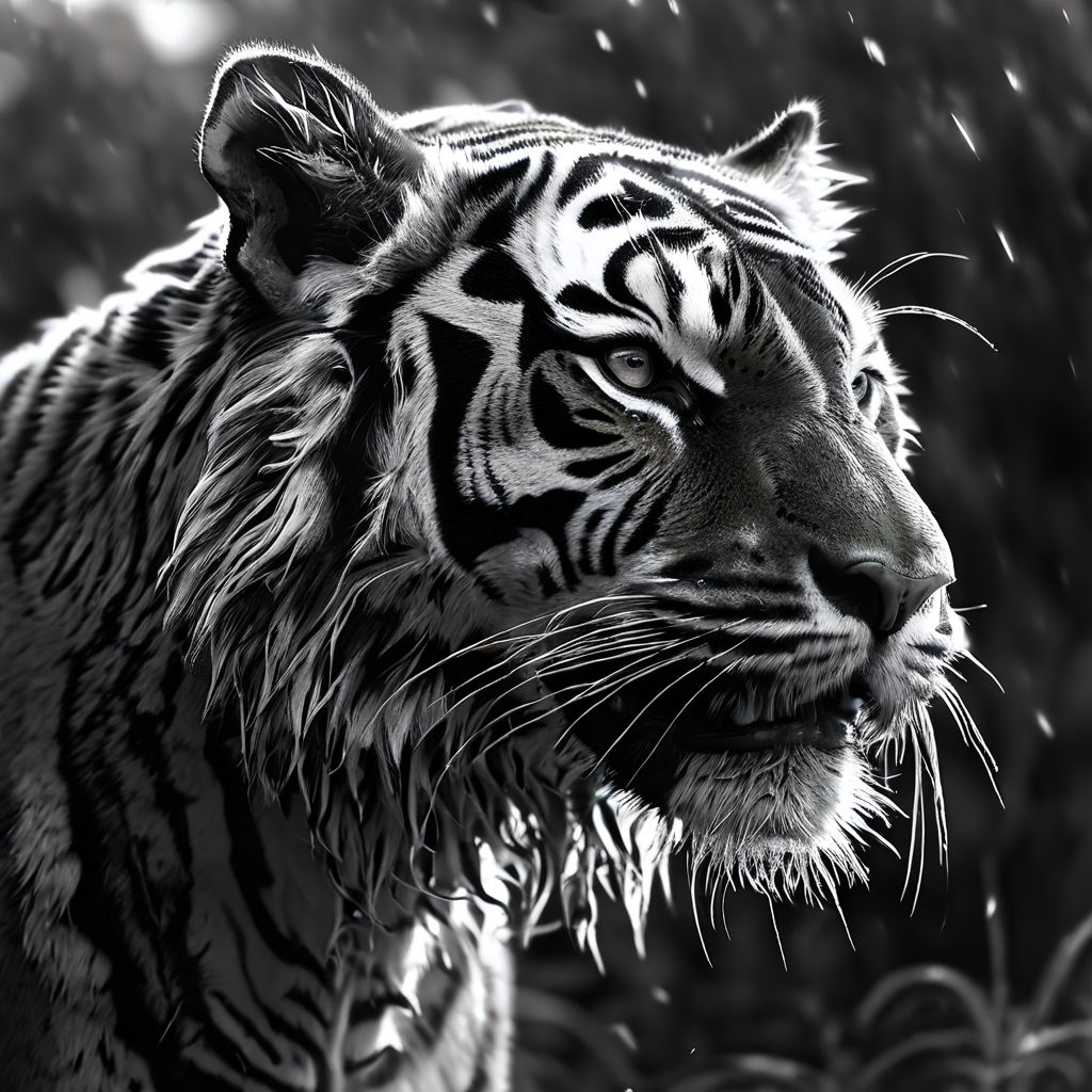 Alien tiger in coloring book style by Kyle Dave Prado - Playground