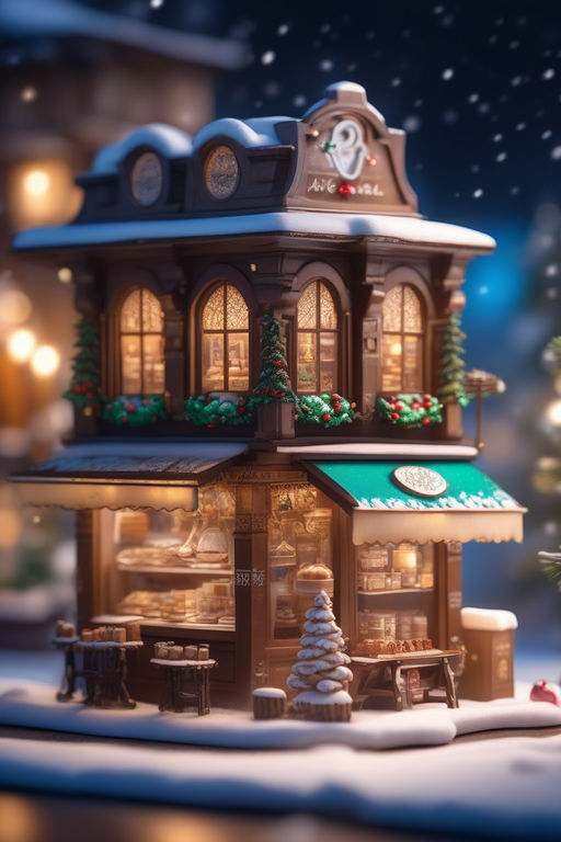 Mini Chibi miniature little coffee shop decorated for Christ... by ...