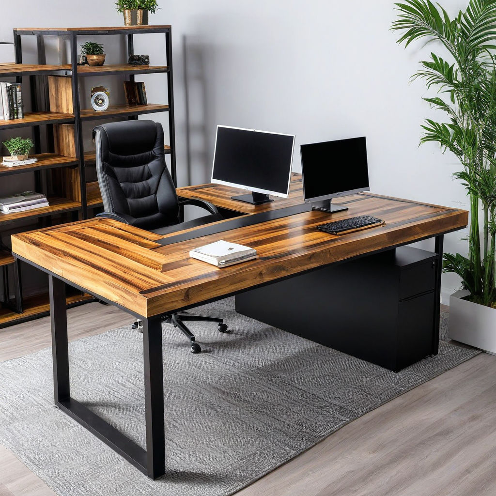 Office table with computer by Diego Nunes de Andrade - Playground