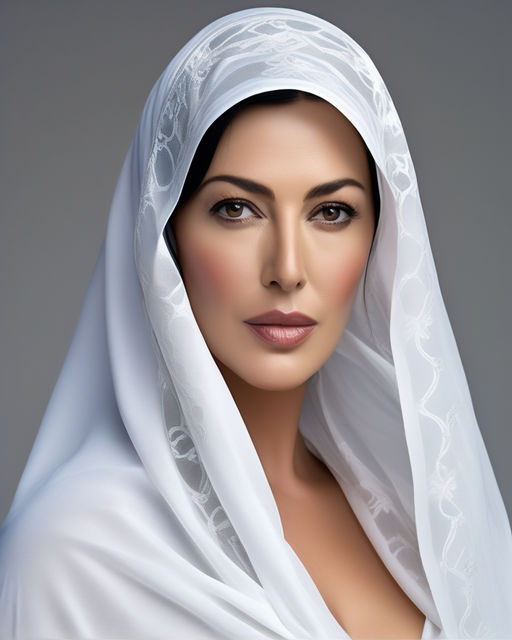 The face of a woman in her forties with the features of Moni... by ...