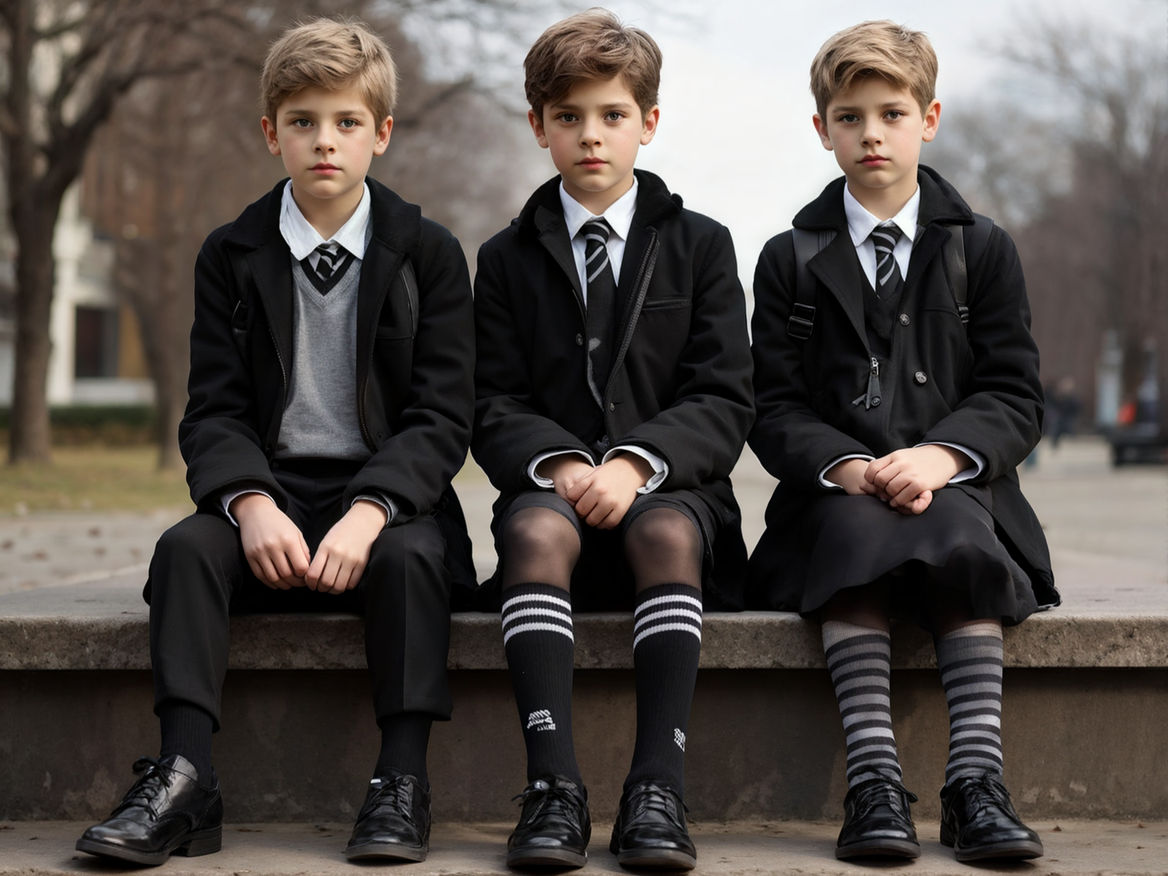 12 year old boys wearing black pantyhose to school. Black pa... by Dale ...