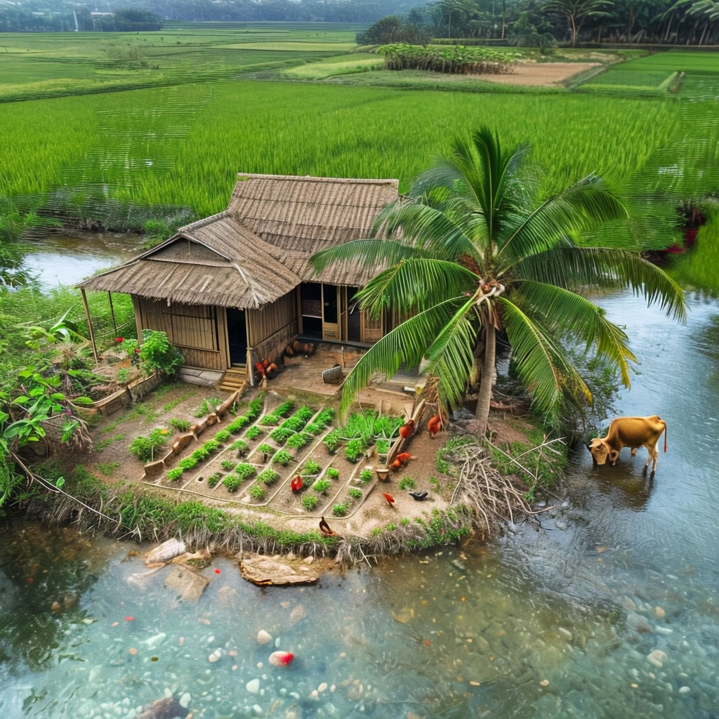 Beautiful New Nipa house with mango tree in the side in a cl... by ...