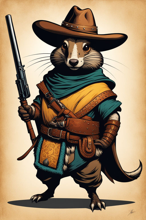 Anthropomorphic armadillo bandito character by Toby McCrossin - Playground
