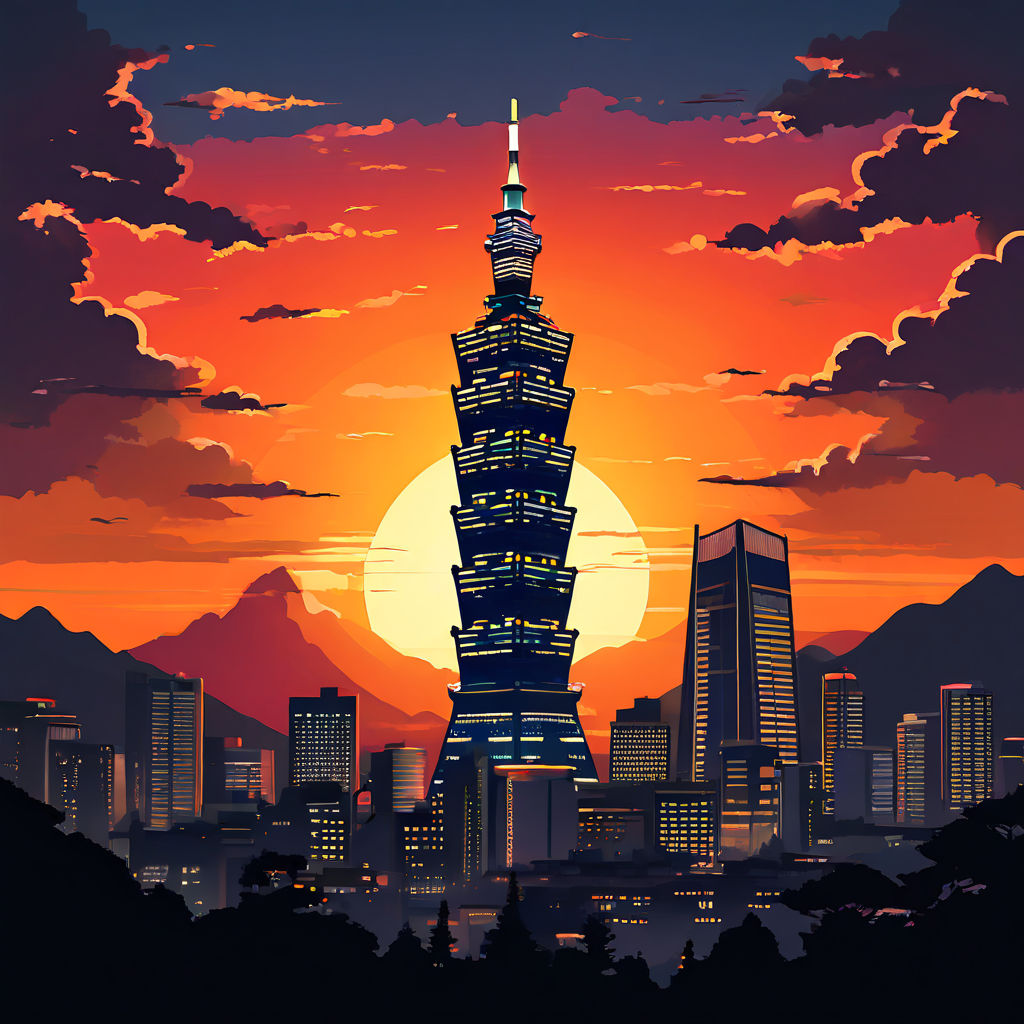 Draw a picture that combines the TAIPEI 101 building with a ... by 蔡呈峰 ...