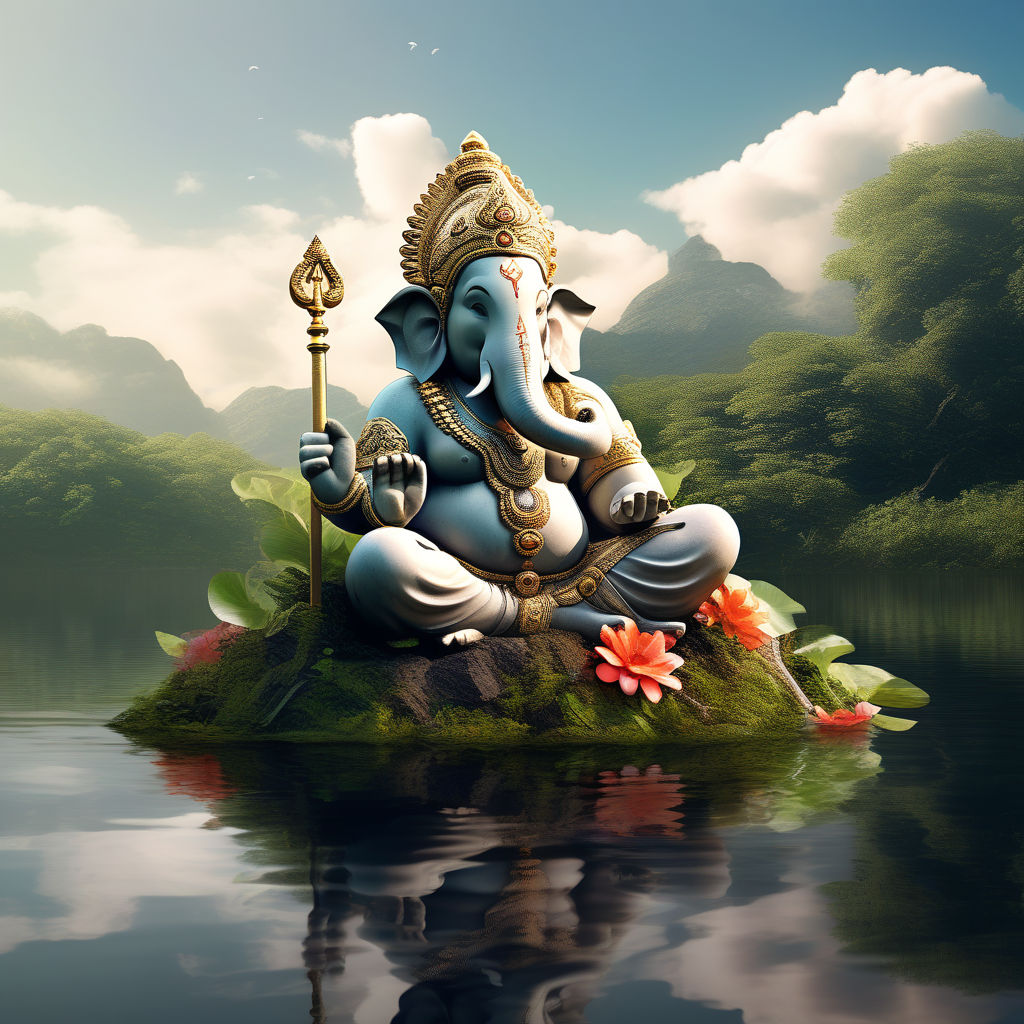 Ganpati god with nature by Parth Bhanderi - Playground