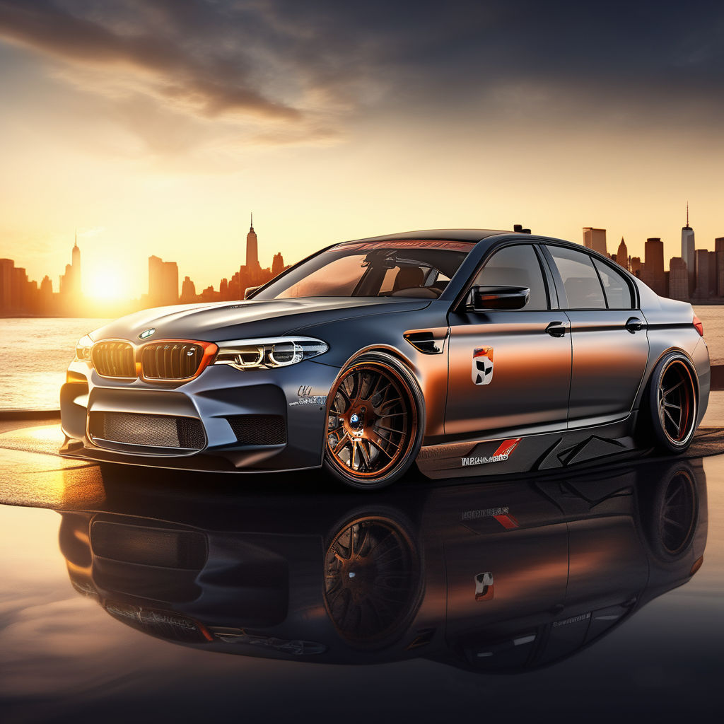 A highlight modified BMW M5 with massive bulging sport wheel... by ...