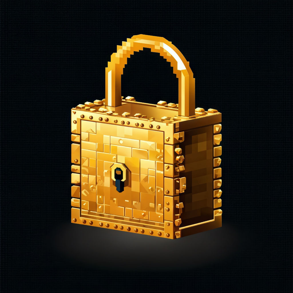 Golden lock, pixel art by Vitaliy Sunny - Playground