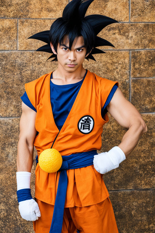 A man cosplaying character "son goku" from "dragon ball" by Zaenal Sri ...