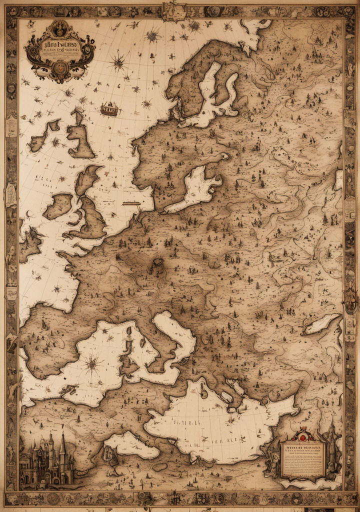 An intricate map inscribed with ancient calligraphy by Ahmed Awad ...