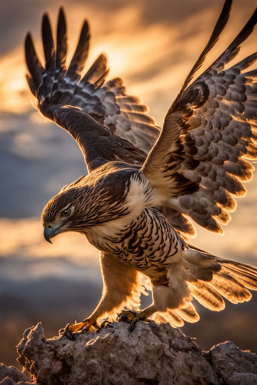 Hawk in mid-stoop clutching its prey by Tik Tok - Playground