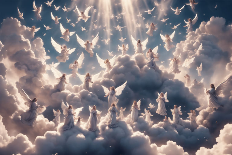 Many heavenly angels in the sky by Jorge Luis Navarro Santana - Playground