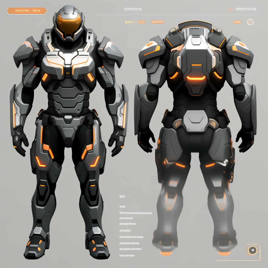 Simple scifi armor UI for a video game by laser knight_77 - Playground