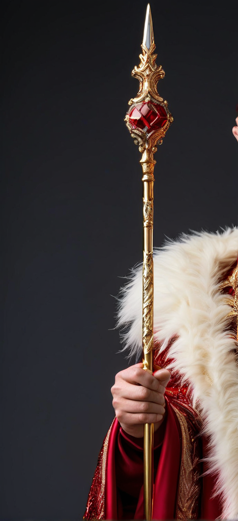 A close-up photograph of an ornate scepter held by someone d... by Amp ...