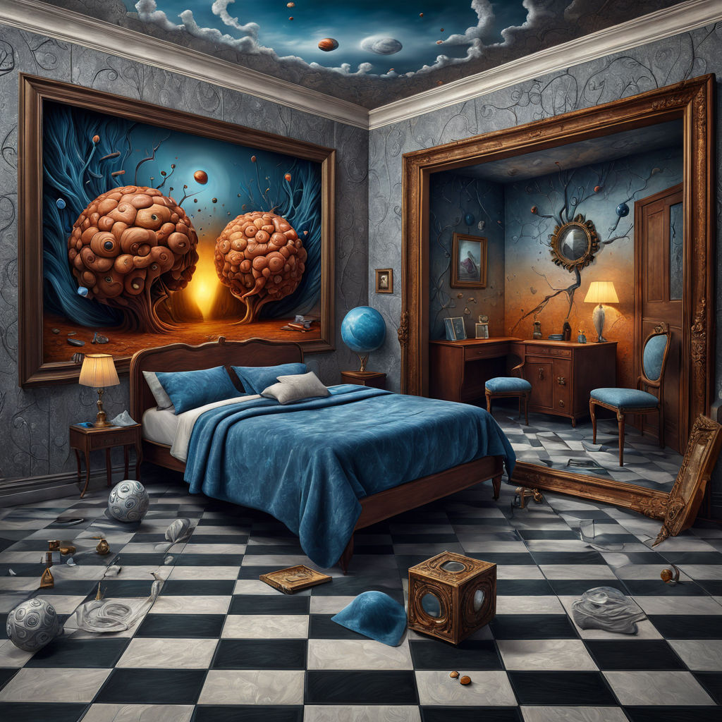 Igor Morski style oil painting of a surreal room by angela romeo ...