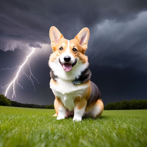 Welsh Corgi Summoning Thunder and Lightning by 조성연 (푸른코뿔소) - Playground