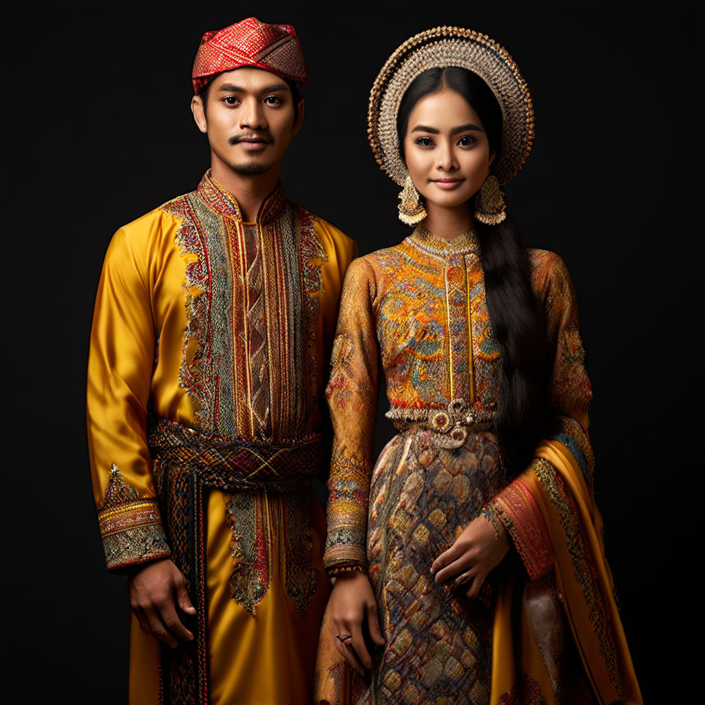 "Depict the traditional attire of the people in ancient Brun... by Abd ...