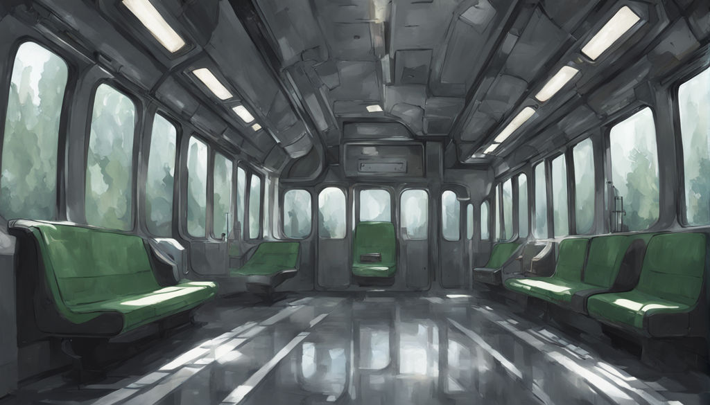 Interior of train concept art by Gotlib Smith (zoobedz) - Playground