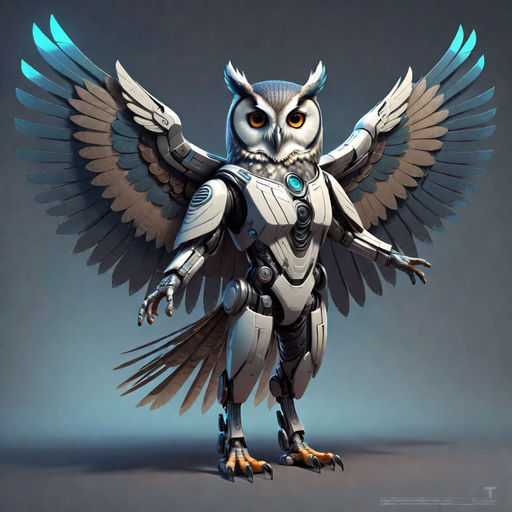 Full Body futuristic sci-fi humanoid Owl character sheet by Foram ...