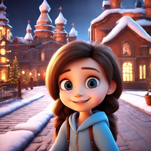 Cute A little Russian girl 3d cartoon pixar style in a Russ... by yanil ...
