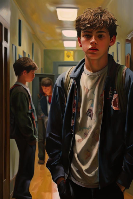 The images of several high school boys humming in the school... by 김슬기 ...