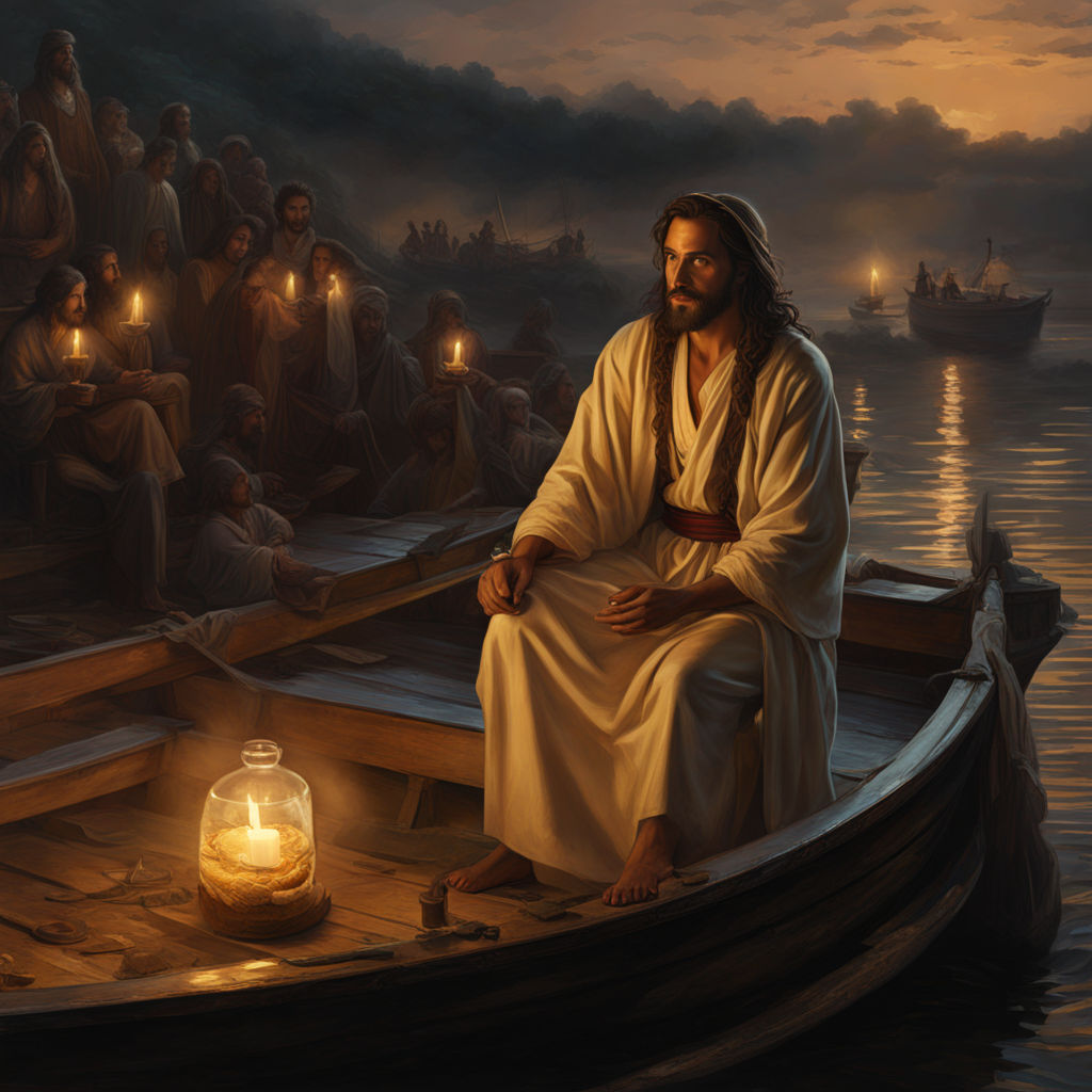 Jesus perched on a timeworn boat by Fabiane Beletti - Playground
