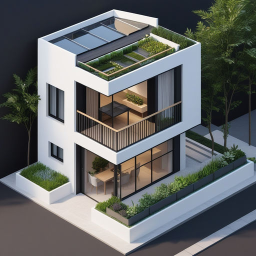 A three-story house with a 3-meter front roof garden by Rosa María ...