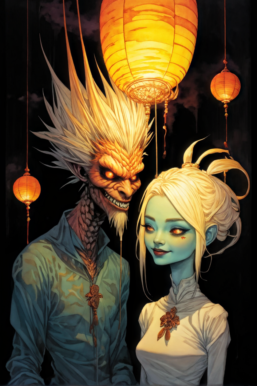 Horrifying demon hybrid creature with stunningly handsome fe... by CLP ...