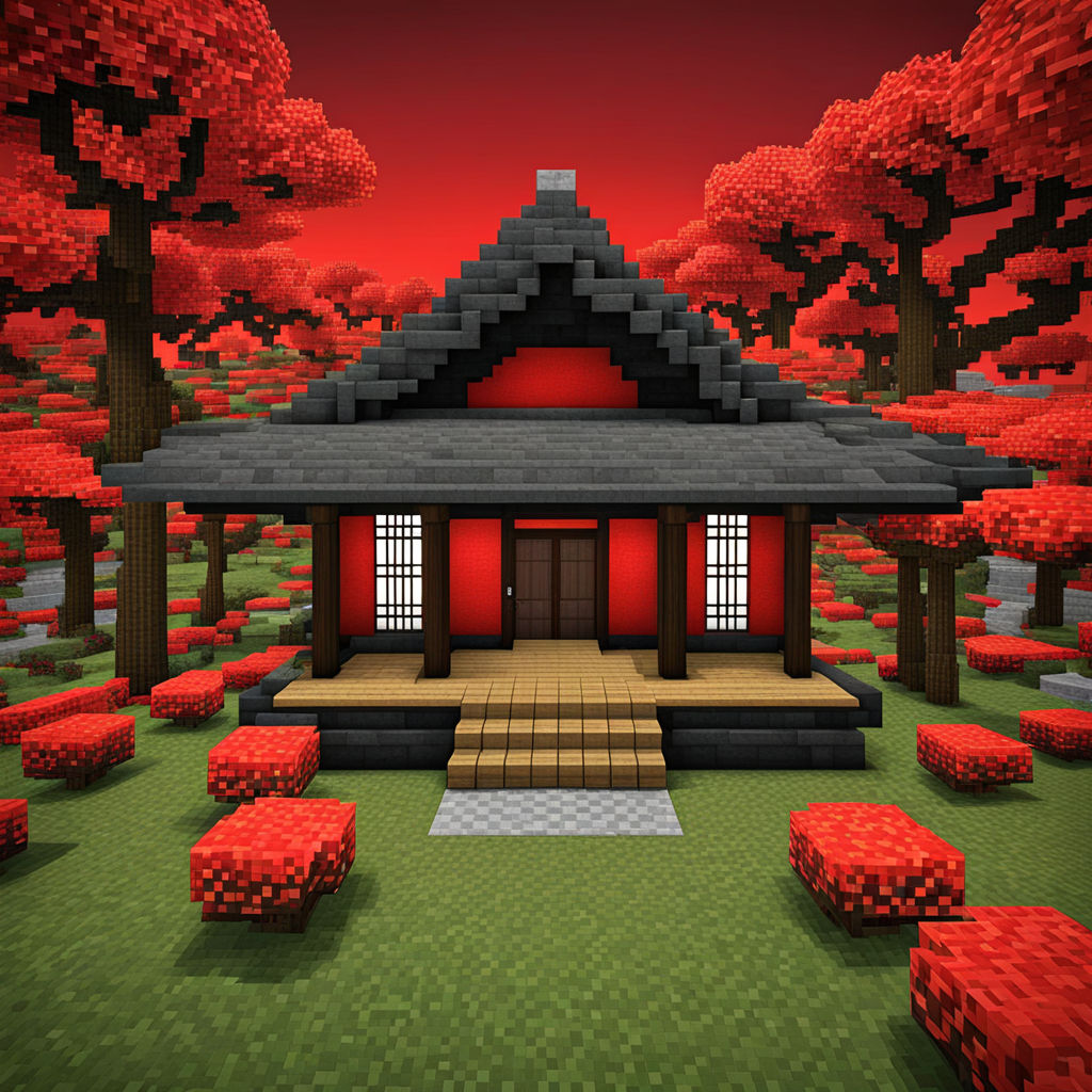 Best Minecraft Japanese house Designs redcolour by Raj Gondaliya ...