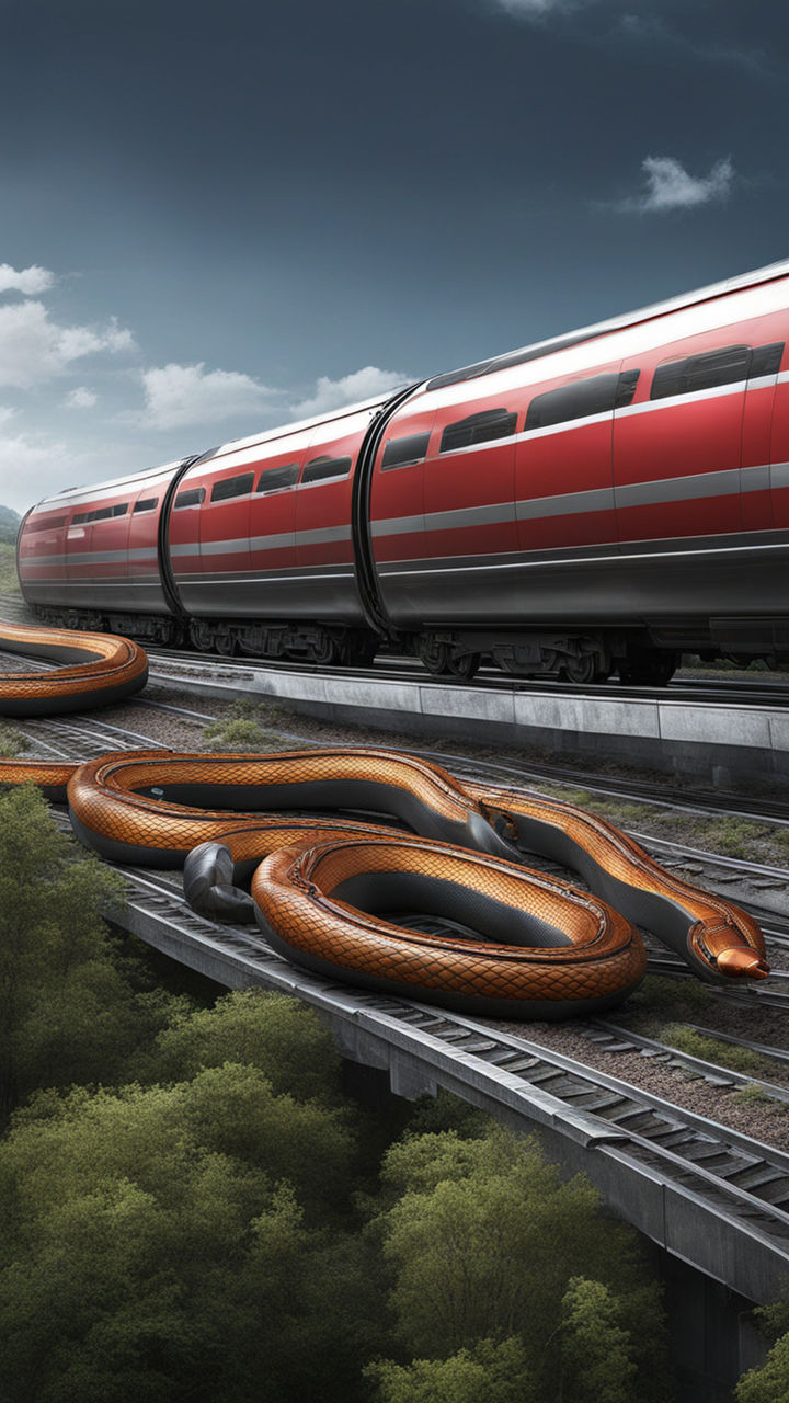Create a detailed and cinematic image of Snake as a Train: I... by ...