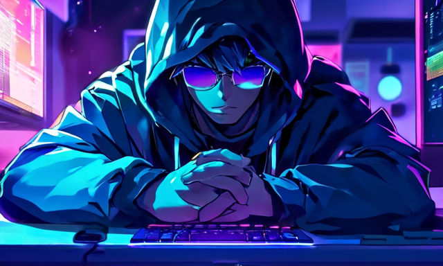 The male Anime streamer character is wearing a hoodie and co... by ᄋᄋ ...