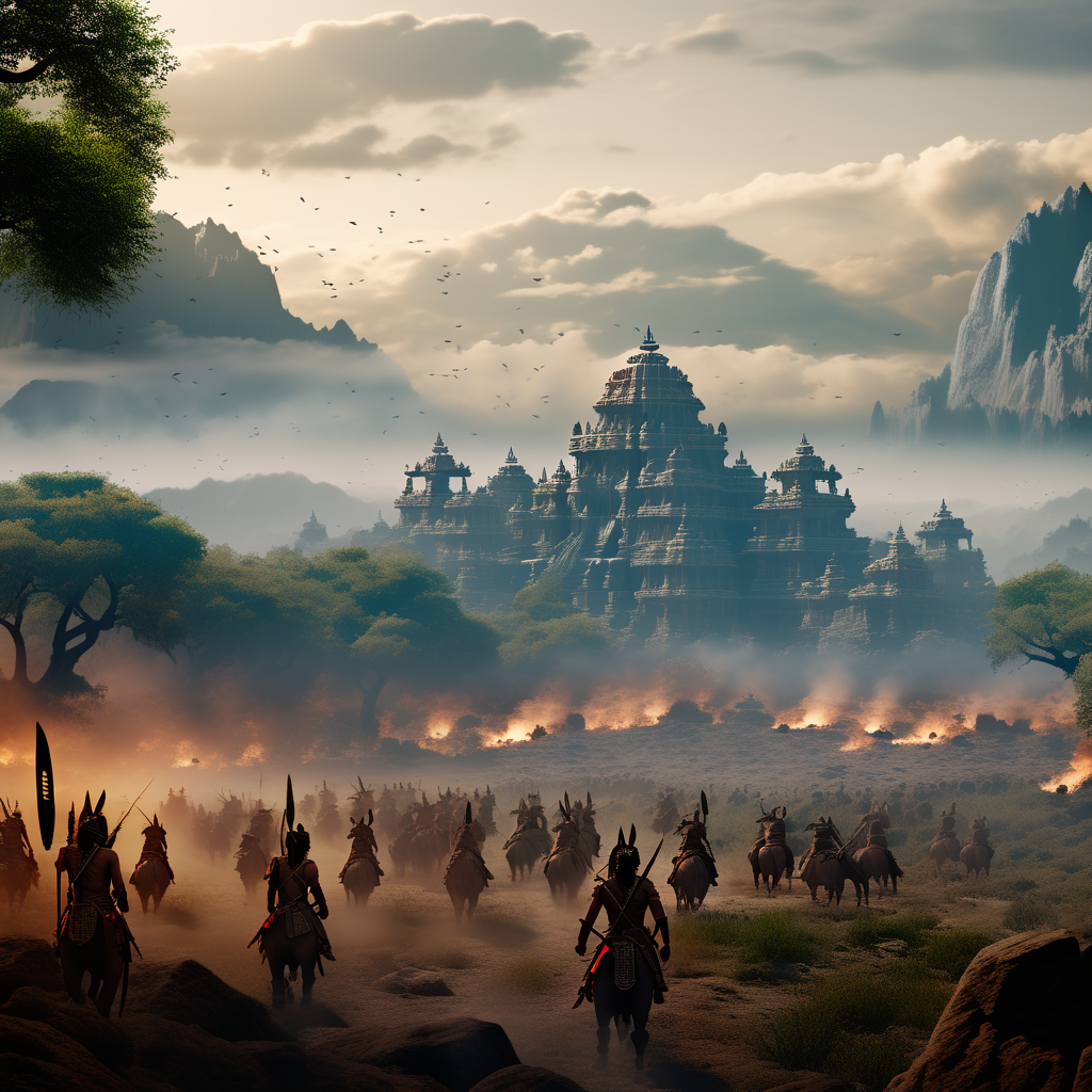 Photo Realistic ancient mythological fantasy Indian war Zone by ...