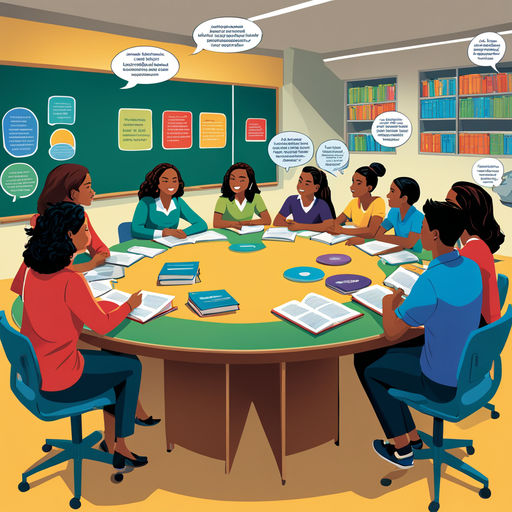 The illustration depicts a classroom setting where students ... by 김동현 ...