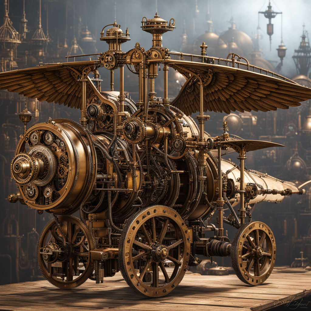 Steampunk flying machine by Sritrung - Playground