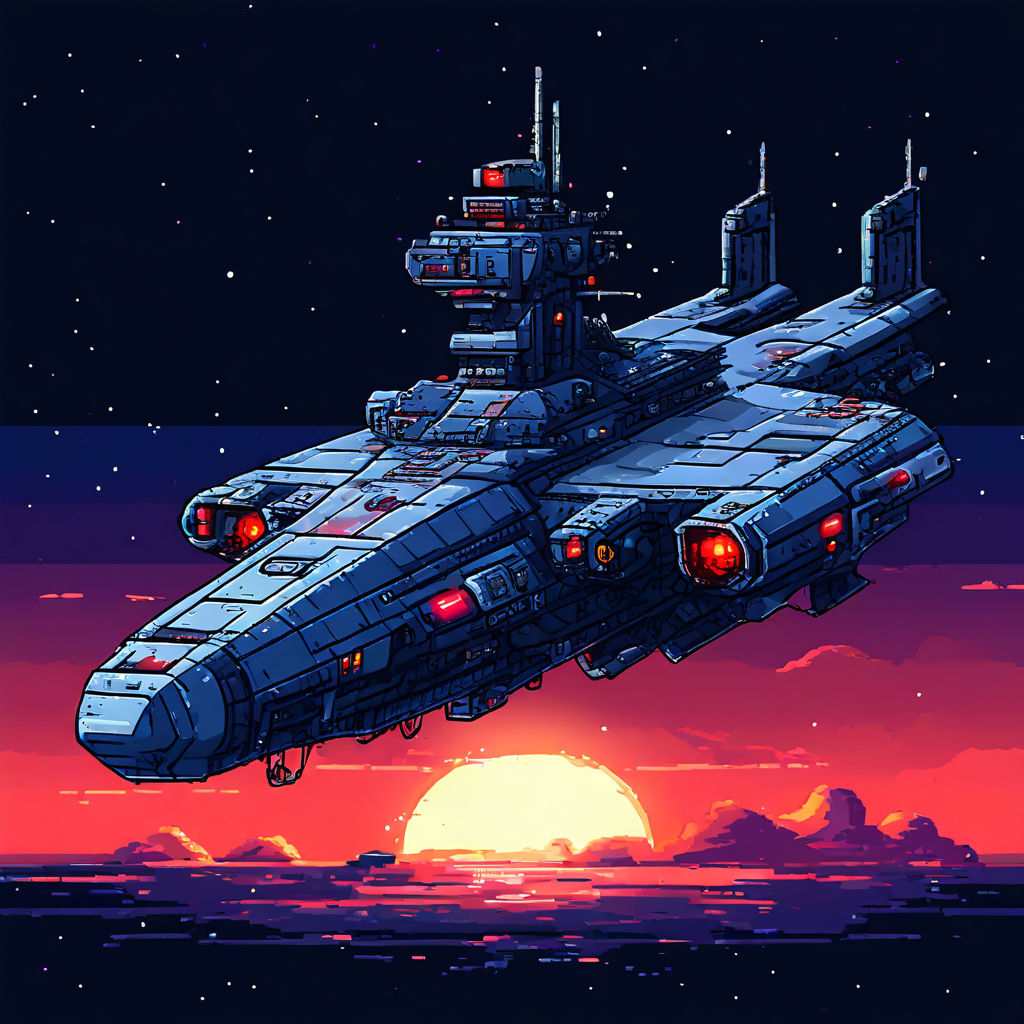 Spacial ship pixel art style by MARCO ANTONIO QUEZADA LOPEZ - Playground