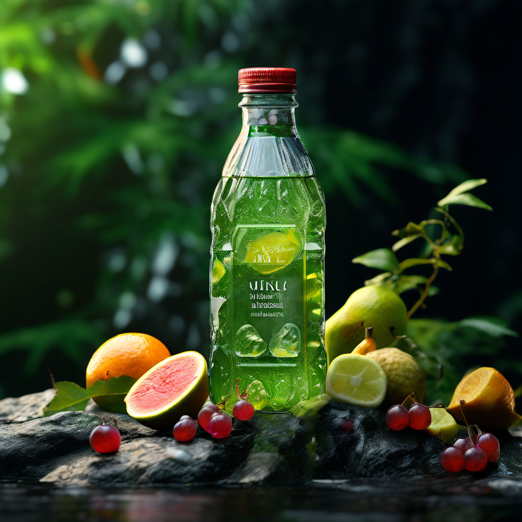 Make a one litre of bottle filled with fruit juice and brand... by ...