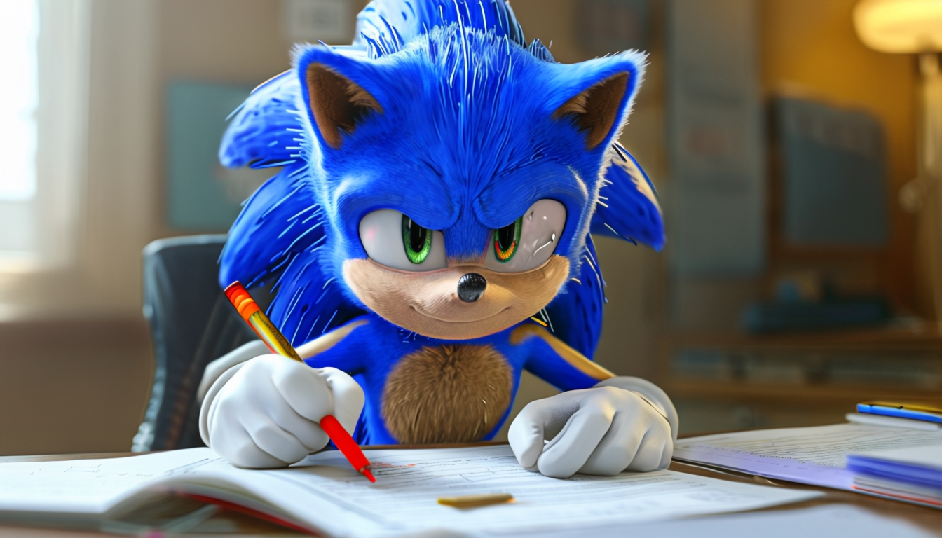 Sonic the hedgehog doing his homework by Kushaiah Simeon Ben Israel ...