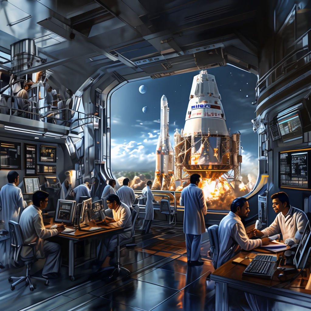 A high-tech scene inside an advanced ISRO research facility by CA ...