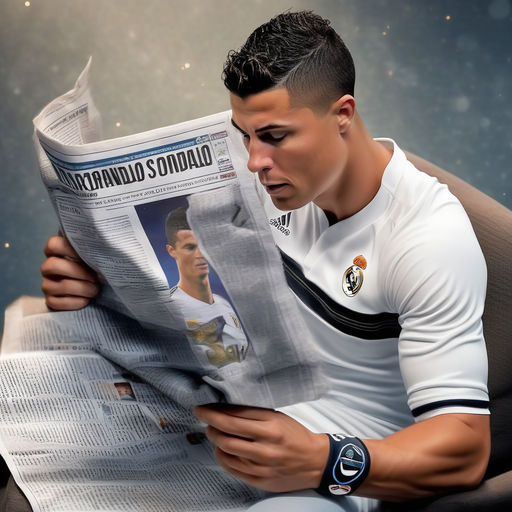 Ronaldo reading newspaper (space from up top) by Talha Ansari - Playground